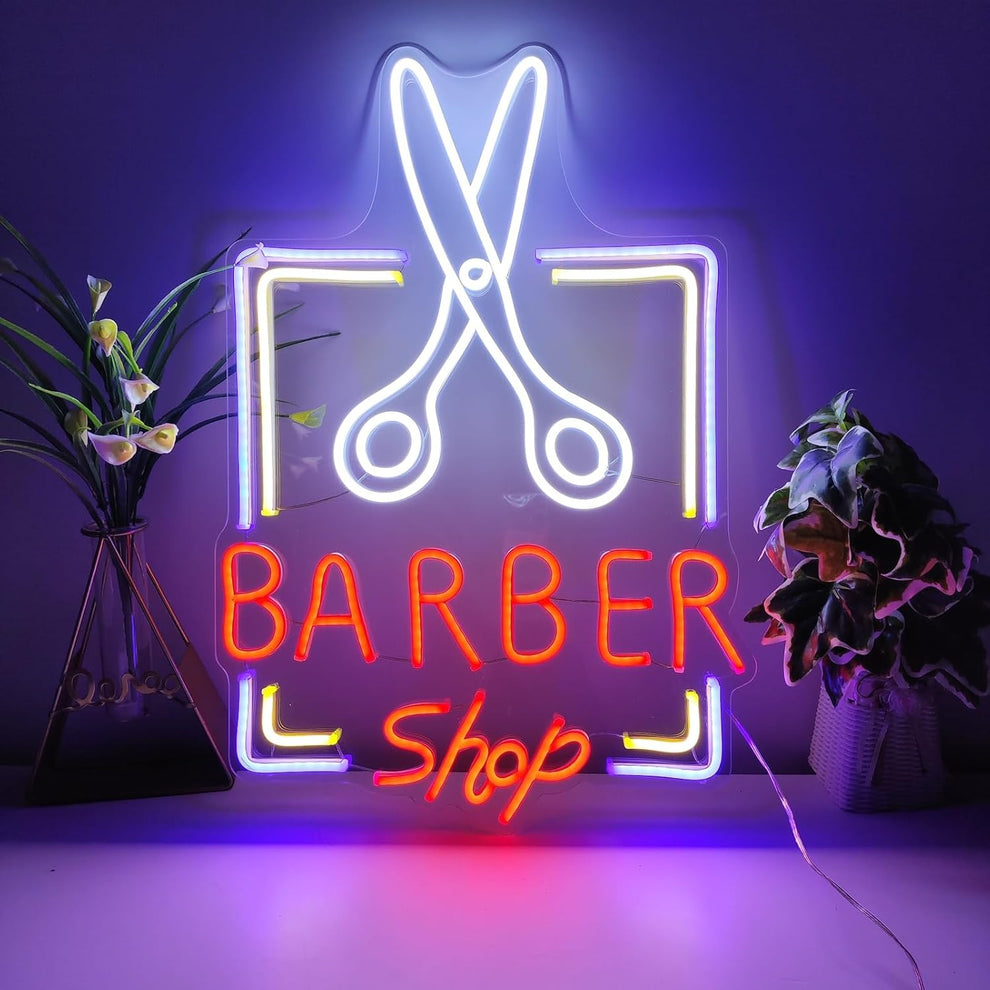 Barber Shop Neon Sign Barber Pole LED Light | Classic Neon Barber Pole ...